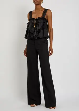 Chloé Lace-embellished Ruffled Silk Blouse
