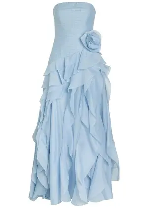 Aje Canyon Floral-appliqué Chiffon Gown