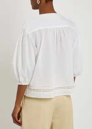 Polo Ralph Lauren Cutwork Embroidered Cotton Blouse - White