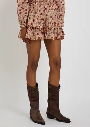 Isabel Marant Étoile Jocadia Floral-print Tiered Cotton Shorts