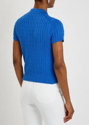 Polo Ralph Lauren Cable Knit Cotton Polo Top