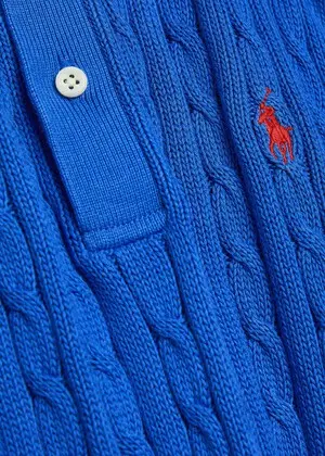 Polo Ralph Lauren Cable Knit Cotton Polo Top