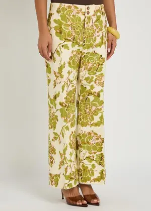 La DoubleJ Hendrix Floral-print Woven Trousers