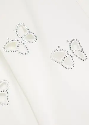 Alice + Olivia Finely Embellished Cut-out Woven Shirt