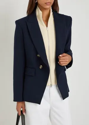Veronica Beard Uptown Dickey Wool And Cashmere-blend Jacket Insert - Ivory