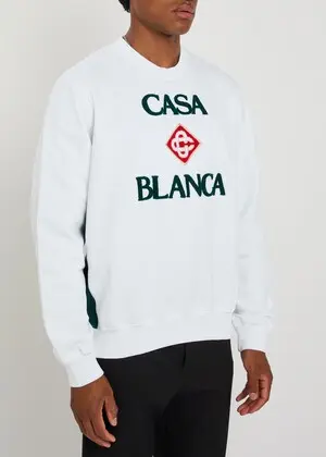 Casablanca Stacked Terry-logo Cotton Sweatshirt