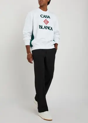 Casablanca Stacked Terry-logo Cotton Sweatshirt