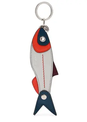 Mulberry Fish Panelled Leather Keyring - Multicoloured 1