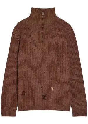 MAISON MARGIELA Ribbed Wool And Linen-blend Jumper