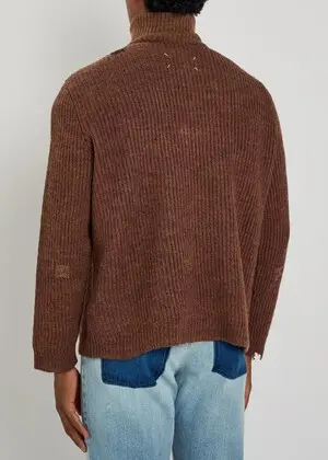 MAISON MARGIELA Ribbed Wool And Linen-blend Jumper