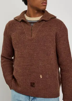 MAISON MARGIELA Ribbed Wool And Linen-blend Jumper