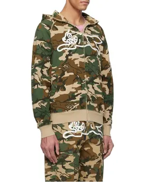 ICECREAM Running Dog Woodland Camo Zip-up Hoodie