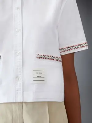 Thom Browne Cropped Shirt With Tricolor Trim