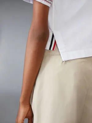 Thom Browne Cropped Shirt With Tricolor Trim