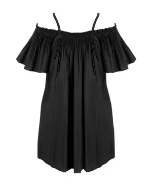 Red Valentino Pleated Shoulder-length Blouse - Black