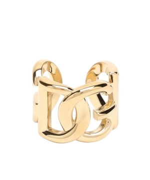 Dolce & Gabbana Dolce Gabbana Logo Plaque Engraved Ring - Yellow