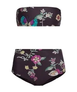 Red Valentino Floral Print High-waist Bikini - Black
