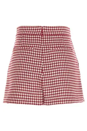 Red Valentino Check Pattern Shorts
