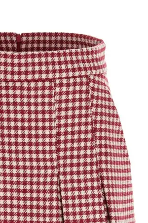 Red Valentino Check Pattern Shorts
