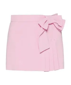 Red Valentino Bow-embellished Pleated Skorts - Pink