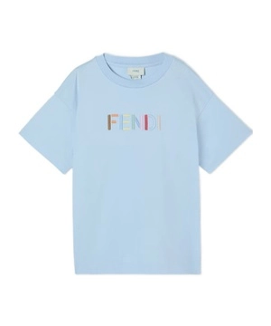Fendi Logo-embroidered T-shirt - Light Blue
