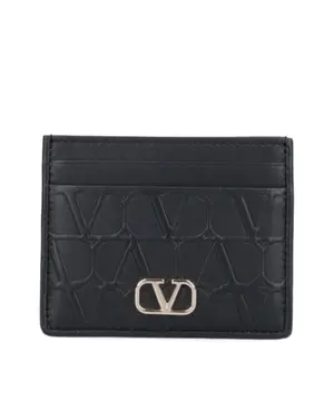 Valentino Garavani Vlogo Plaque Cardholder - Black