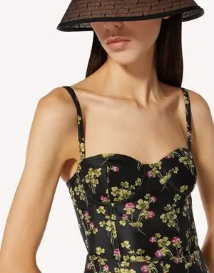 Red Valentino Three-leaf Brocade With Corset