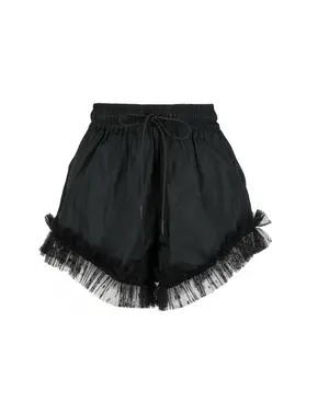Red Valentino Ruffled Shorts - Black