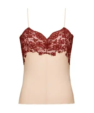 Saint Laurent Laced Camisole In Silk Satin