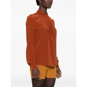 Saint Laurent Long Sleeve Draped Blouse - No