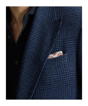 Brunello Cucinelli Silk Pocket Square With Medallion Design