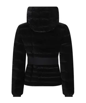 Moncler Hooded Padded Coat With Detachable Belt - Black