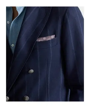 Brunello Cucinelli Silk Pocket Square With Medallion Design