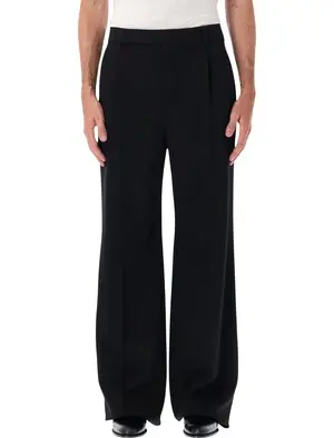 Saint Laurent Fluid Mid-rise Pants - Black