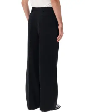 Saint Laurent Fluid Mid-rise Pants - Black