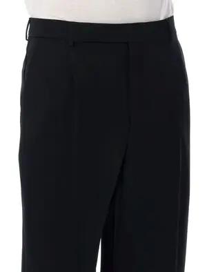 Saint Laurent Fluid Mid-rise Pants - Black