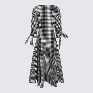 Celine Gingham Check Cotton Midi Dress