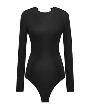 Saint Laurent Cassandre Backless Bodysuit In Jersey