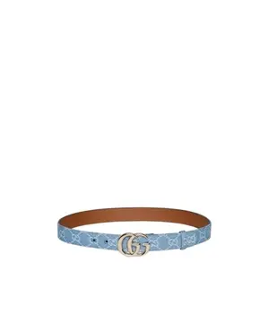 GUCCI Gucci GG Marmont Monogrammed Denim Belt