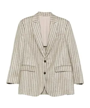 Brunello Cucinelli Relaxed Striped Blazer