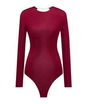 Saint Laurent Open-back Knit Bodysuit - Bordeaux