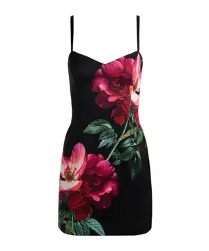 ALICEOLIVIA Floral-print Mini Dress - Black