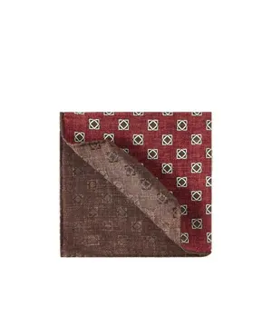 Brunello Cucinelli Silk Geometric-pattern Pocket Square - Brown