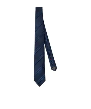 Brunello Cucinelli Textured Striped Tie - Blue