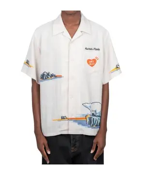 HUMAN MADE Collared Short-sleeved Shirt - White