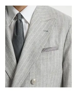 Brunello Cucinelli Silk Geometric-pattern Pocket Square