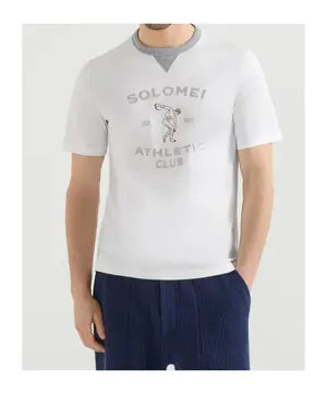 Brunello Cucinelli Cotton Jersey Crew Neck T-shirt With Print