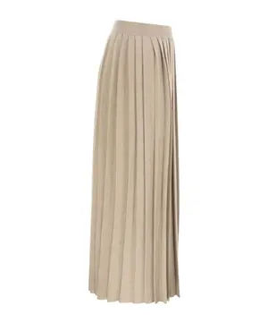 Fabiana Filippi Pleated Knit Maxi Skirt - Nude