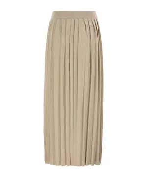 Fabiana Filippi Pleated Knit Maxi Skirt - Nude