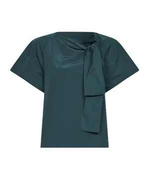 Max Mara Bow Detail Short Sleeve Top - Blue
